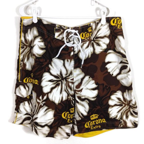 Corona | Swim | Corona Extra Mens Floral Swim Trunks Board Shorts ...